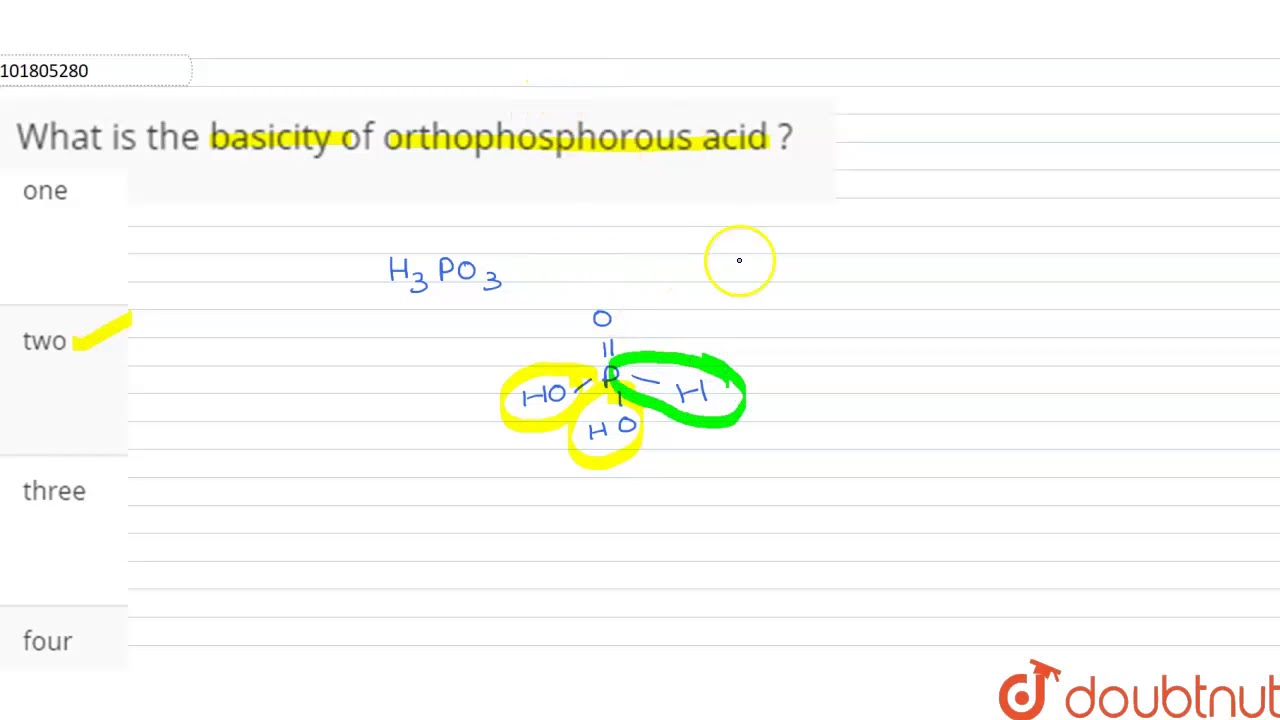What is the basicity of orthophosphorous acid ? - YouTube