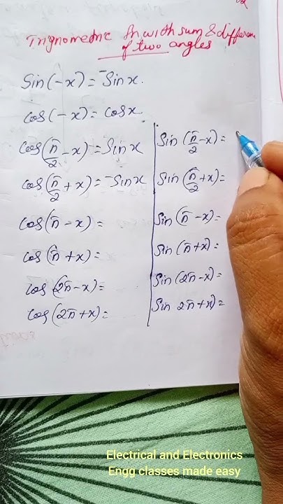 Trignometric functions with sum and difference of two angles - YouTube