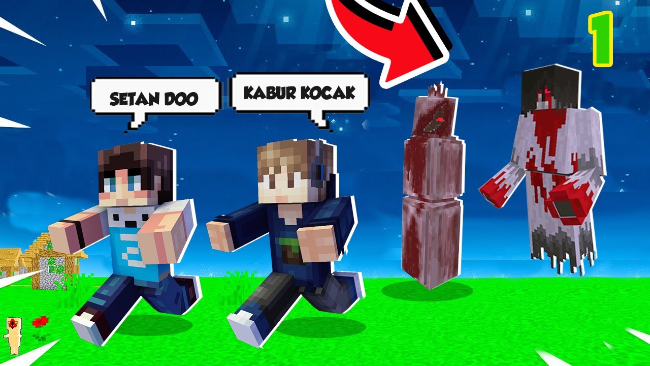 DUO KOCAK KETEMU SETAN INDONESIA PALING HORROR DI MINECRAFT!!! - YouTube