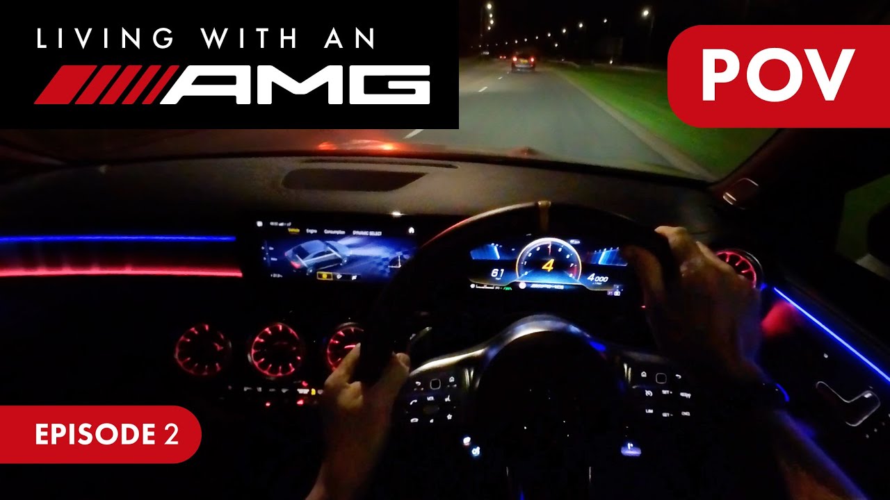 CLA45s AMG fun POV Night drive in race mode - YouTube