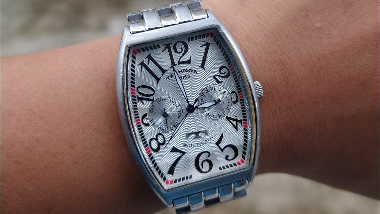 Technos Tank Swiss xịn, size nam lớn 35x45mm, dial vân xoáy đẹp. GL ...