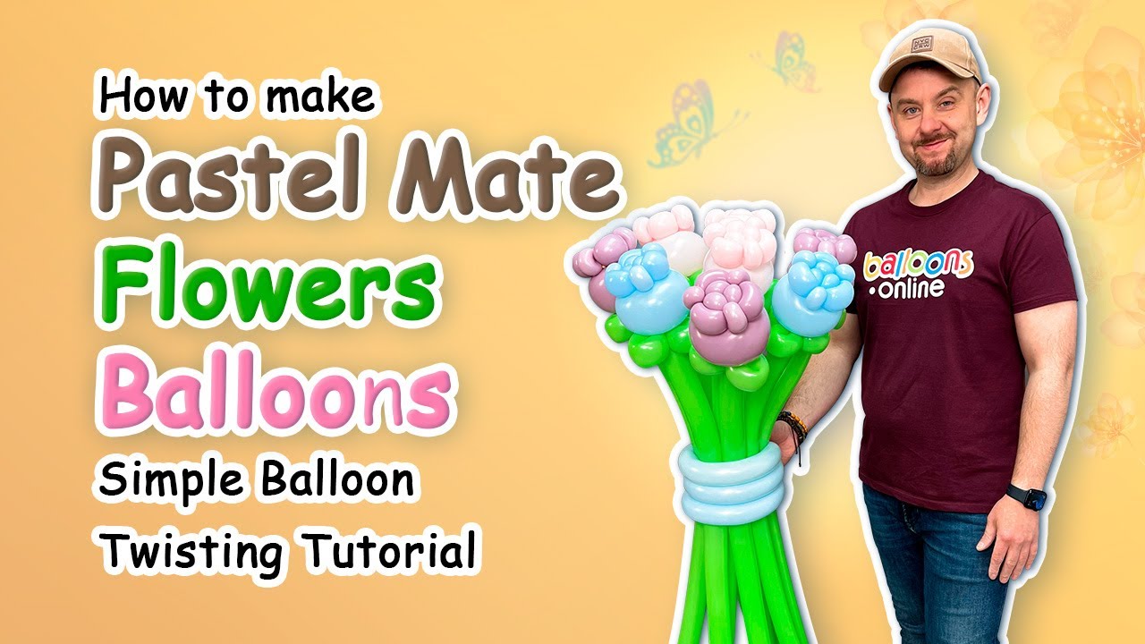 Pastel Mate Flowers Balloons | Simple Balloon Twisting Tutorial - YouTube