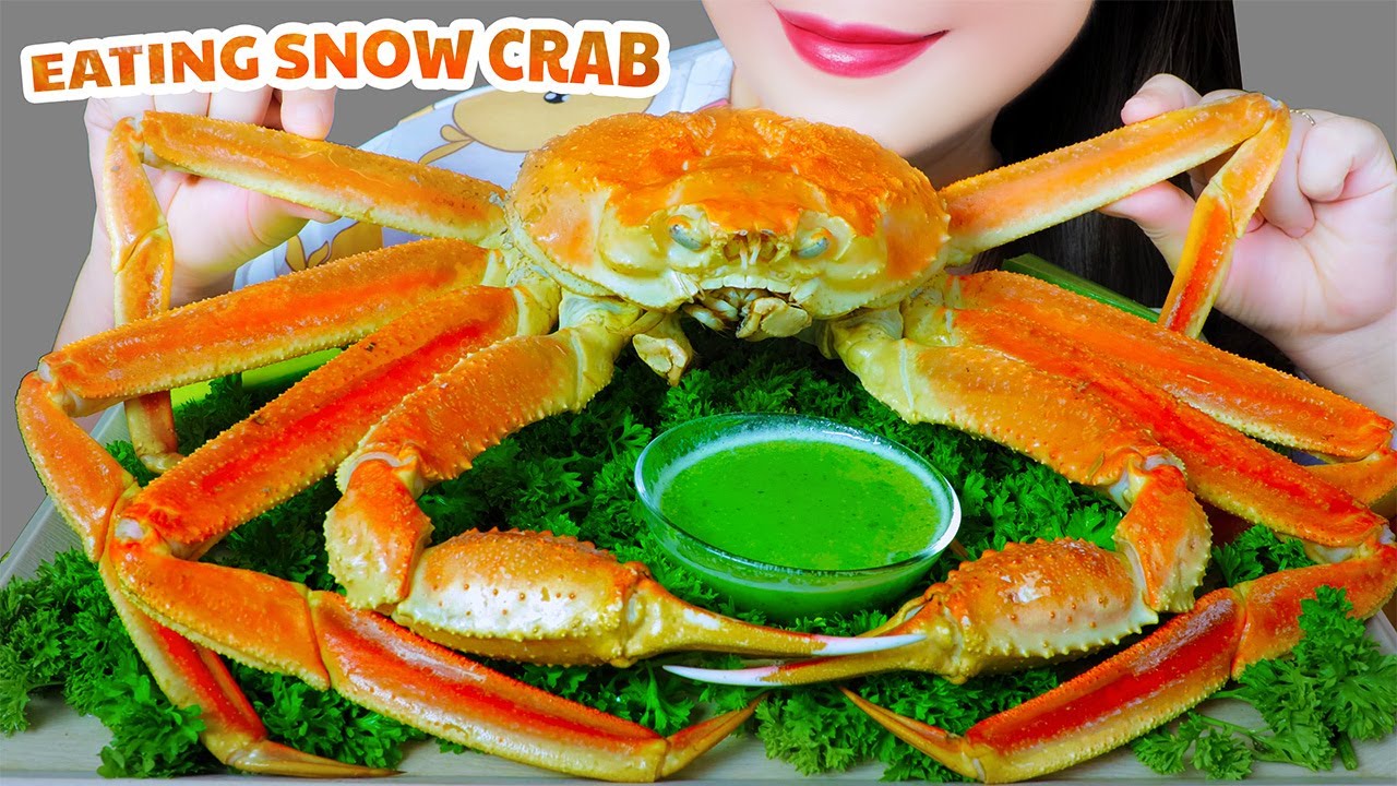 ASMR EATING WHOLE SNOW CRAB EATING SOUNDS | LINH-ASMR - YouTube