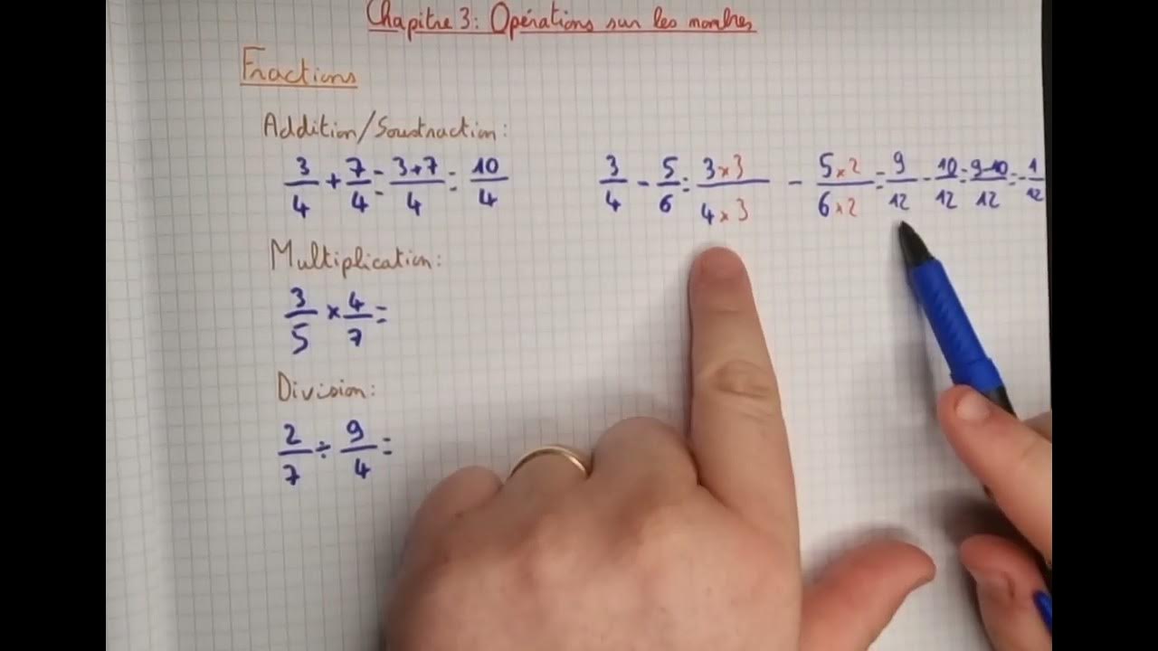 [3ème] Opération sur les fractions - YouTube