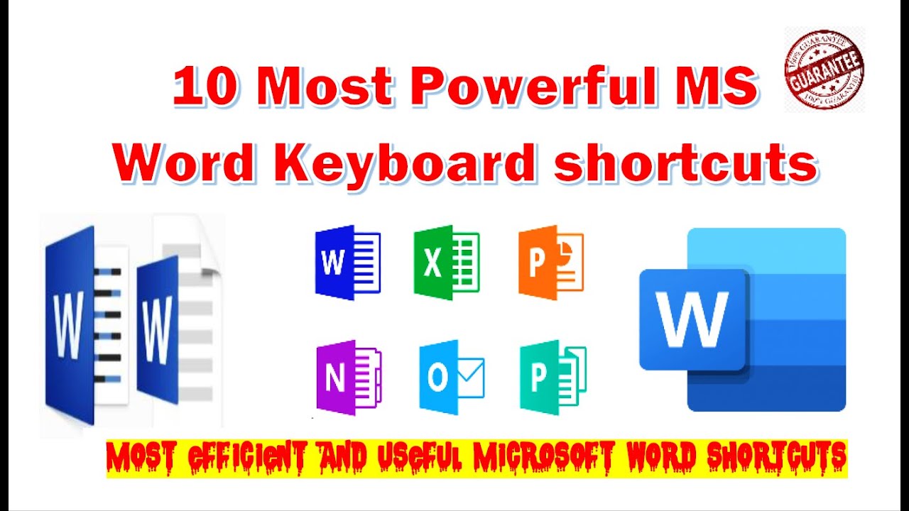 Microsoft Word shortcut keys | ms word shortcut keys | 10 Most powerful ...
