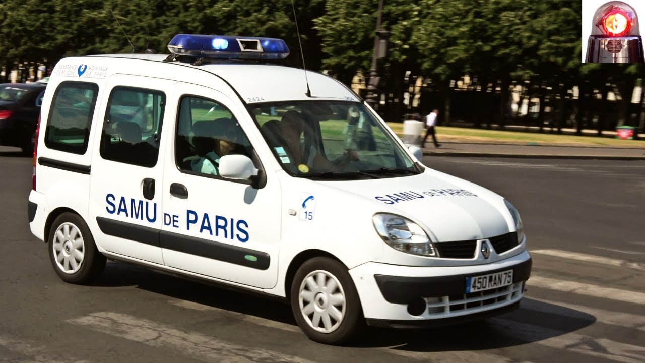 EMS Car Responding Lights and Sirens // Voiture de SAMU en urgence ...