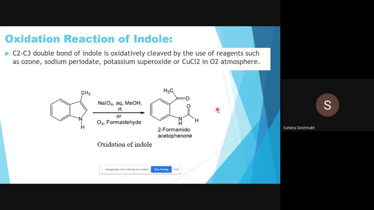 Indole Part J oxidation reduction - YouTube