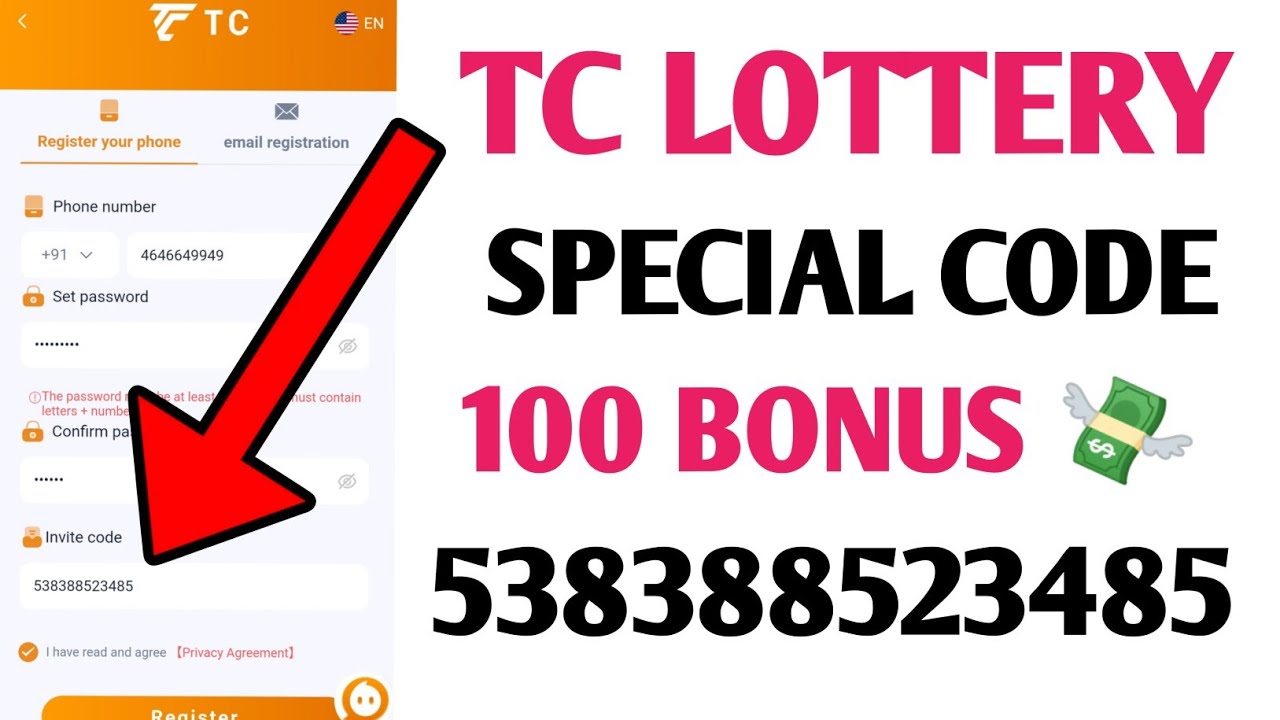 Tc lottery invite code/ tc lottery me ragister kaise kare/ tc lottery me I'd kaise bnaye / - YouTube