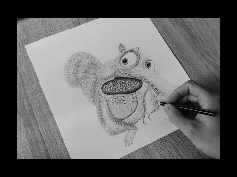 How To Draw Scrat From Ice Age Step By Step Audio