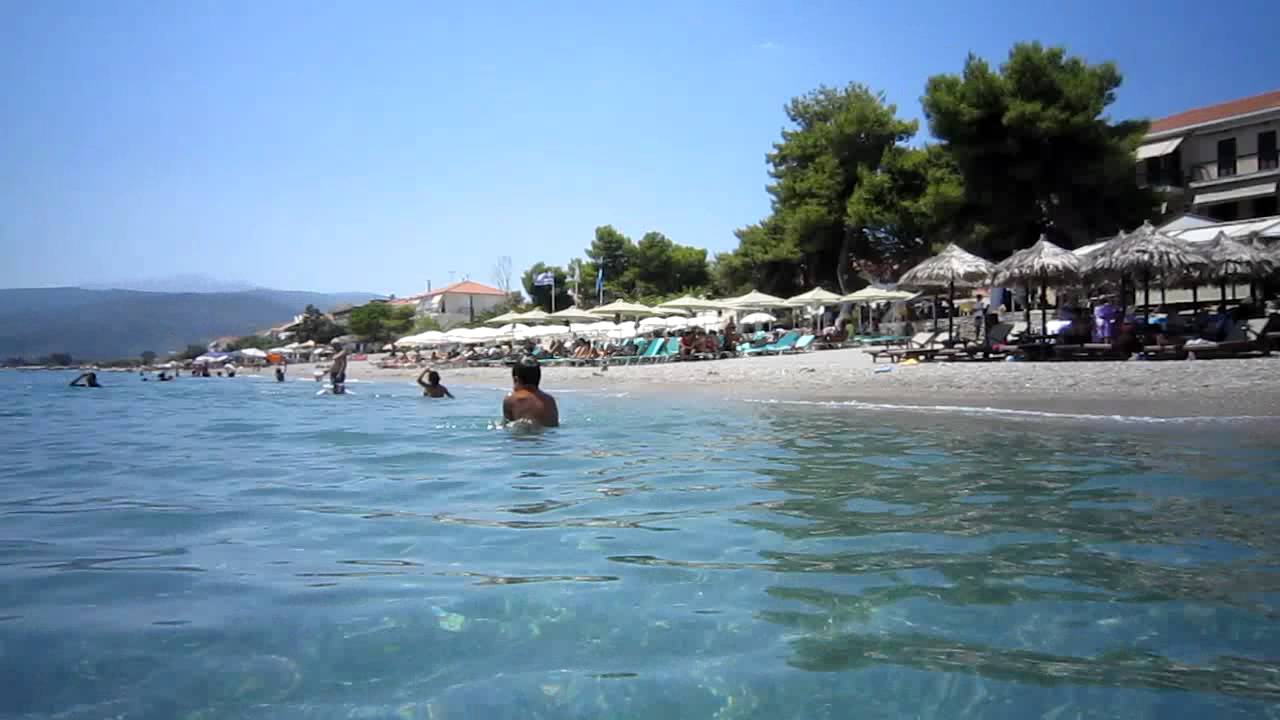 At the beach in Paralio Astros, Greece [HD video] - YouTube
