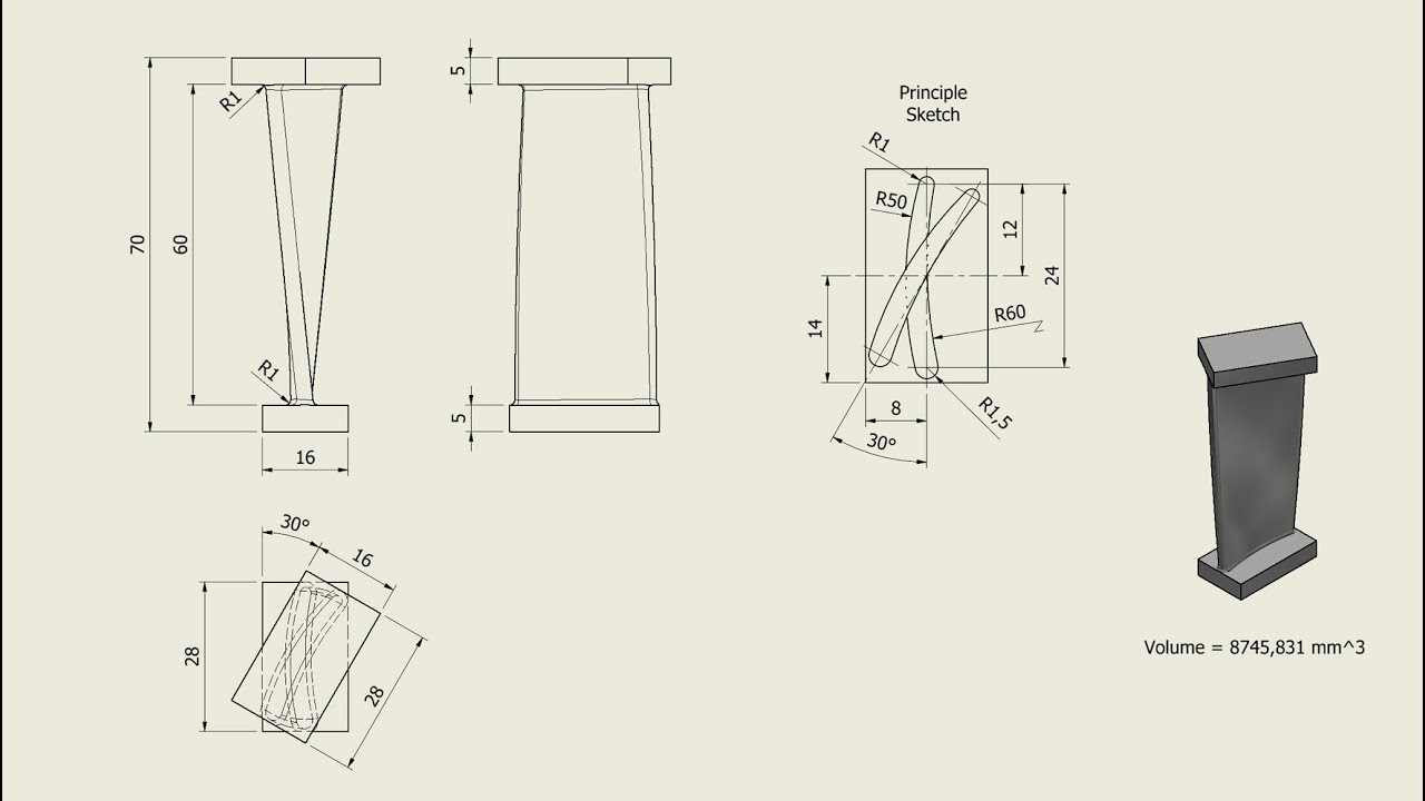 Tutorial Inventor - 426 TURBINE BLADE - YouTube