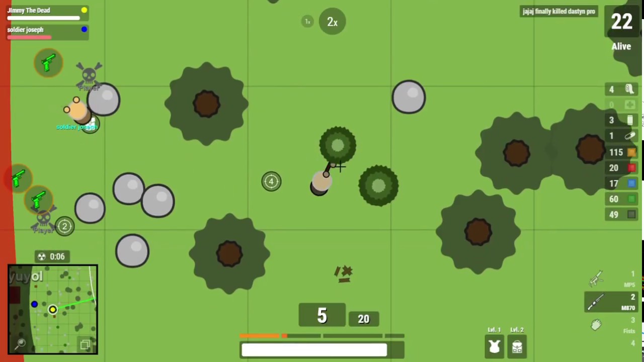 surviv io 2d battle royale game #1 - YouTube