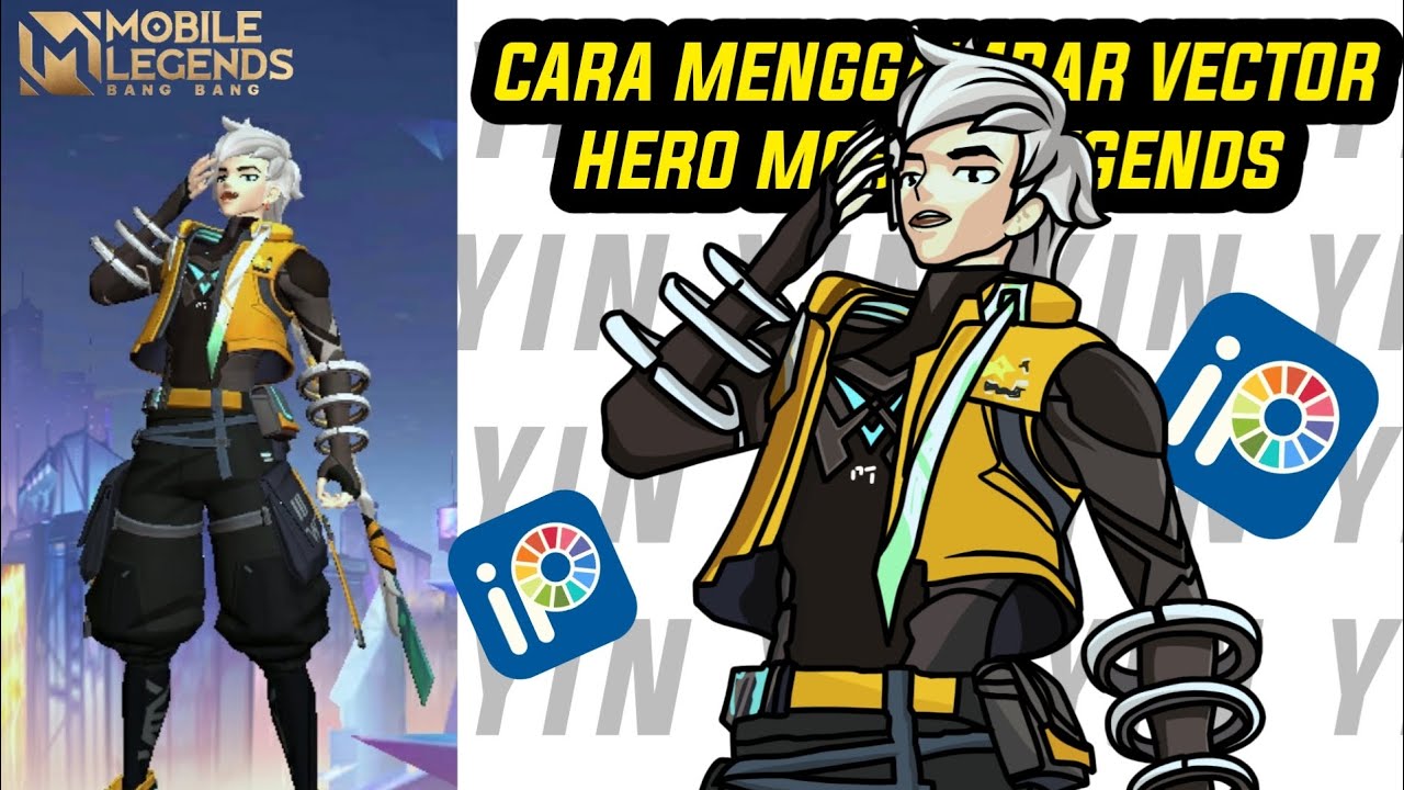 CARA MUDAH MENGGAMBAR VECTOR HERO MOBILE LEGENDS YIN SKIN M-WORD - YouTube