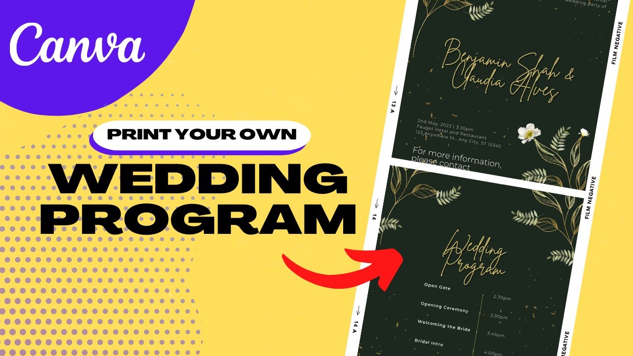 How to Make Your Own Beautiful 👰🏽 WEDDING PROGRAM 🤵🏽 for FREE Using ...