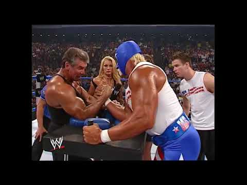 Epic! Vince Mcmahon Vs. Hulk Hogan In Arm Wrestling With Sable Flashing ...