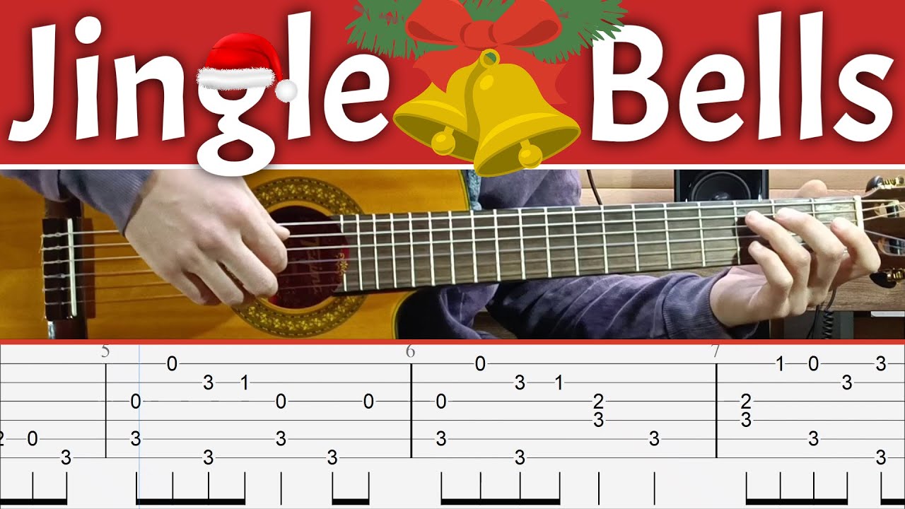 Jingle Bells 🎄 Guitar Tutorial 🎸 + Tabs for Beginners - YouTube