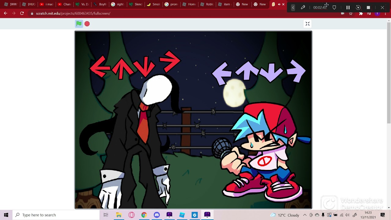 making a fnf slenderman mod in scratch - YouTube