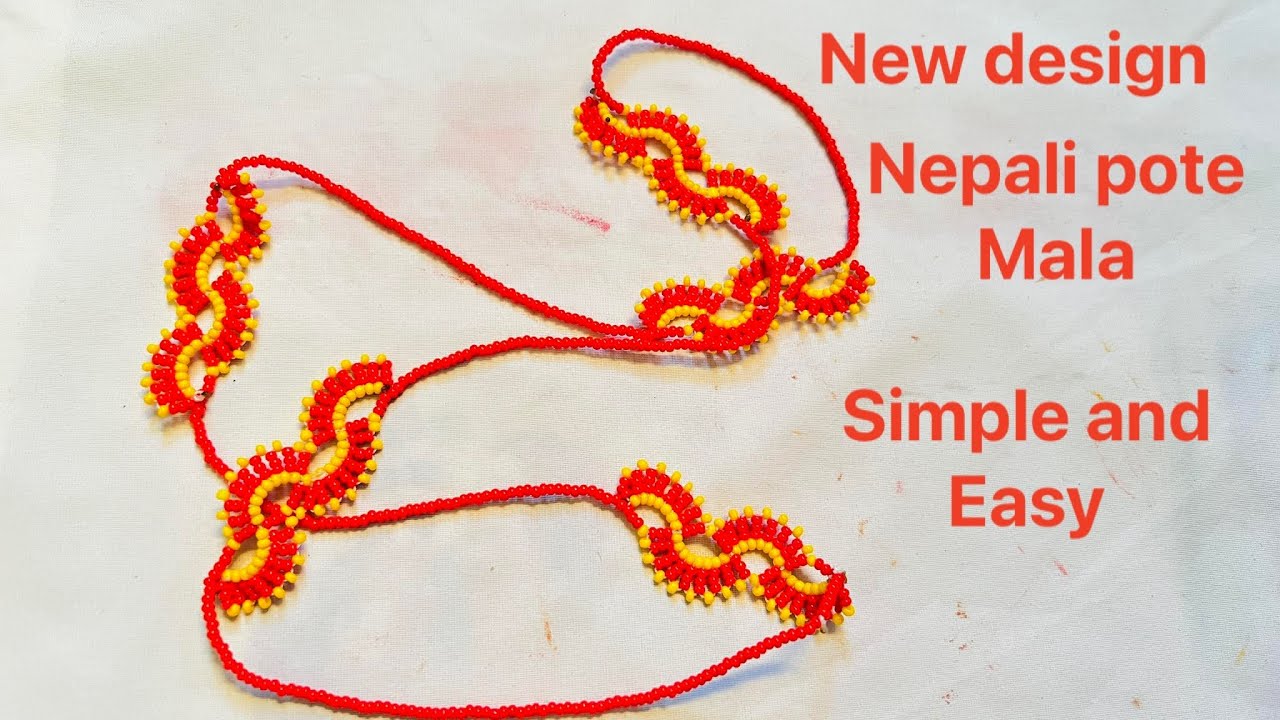 How to make a simple and beautiful nepali pote mala making at home ...