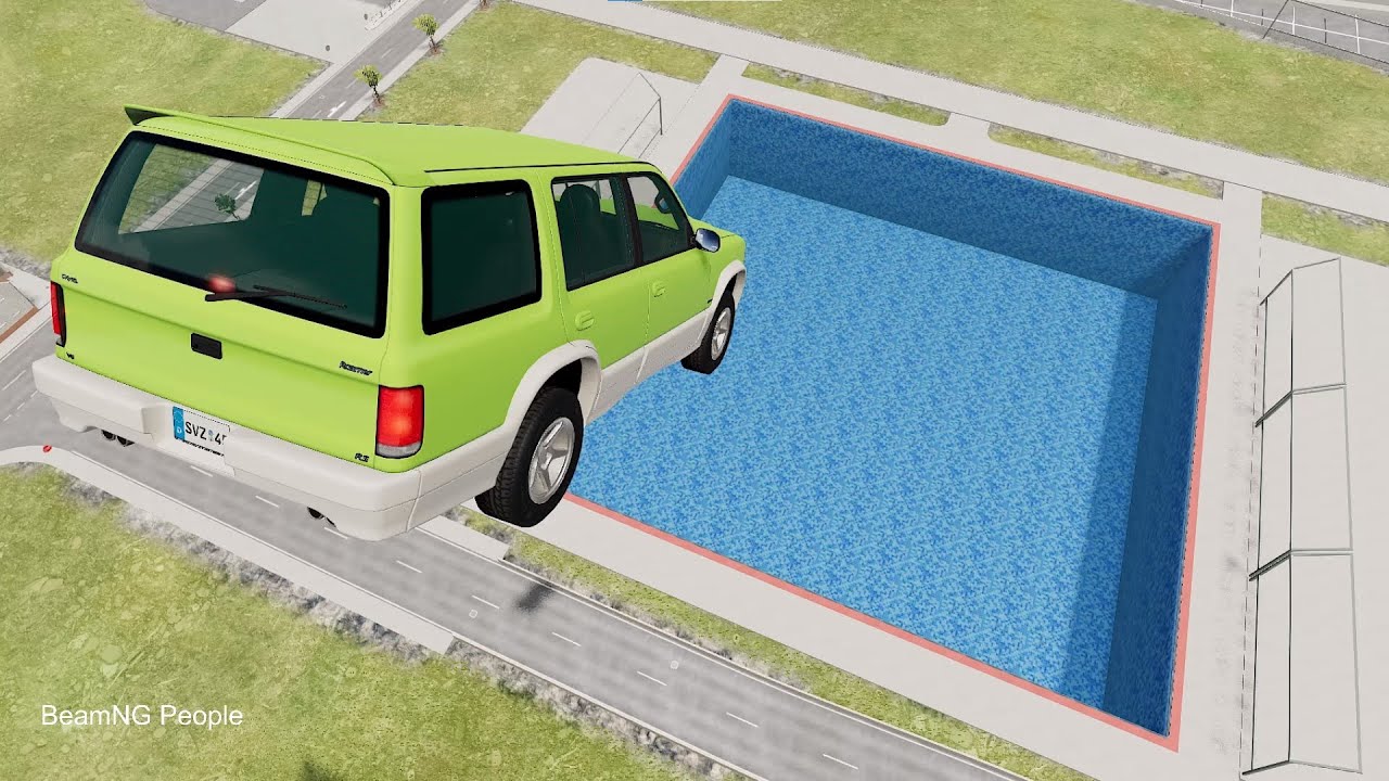 High Speed Cars Jumping In Pools - BeamNG.Drive | BeamNG People #43 ...