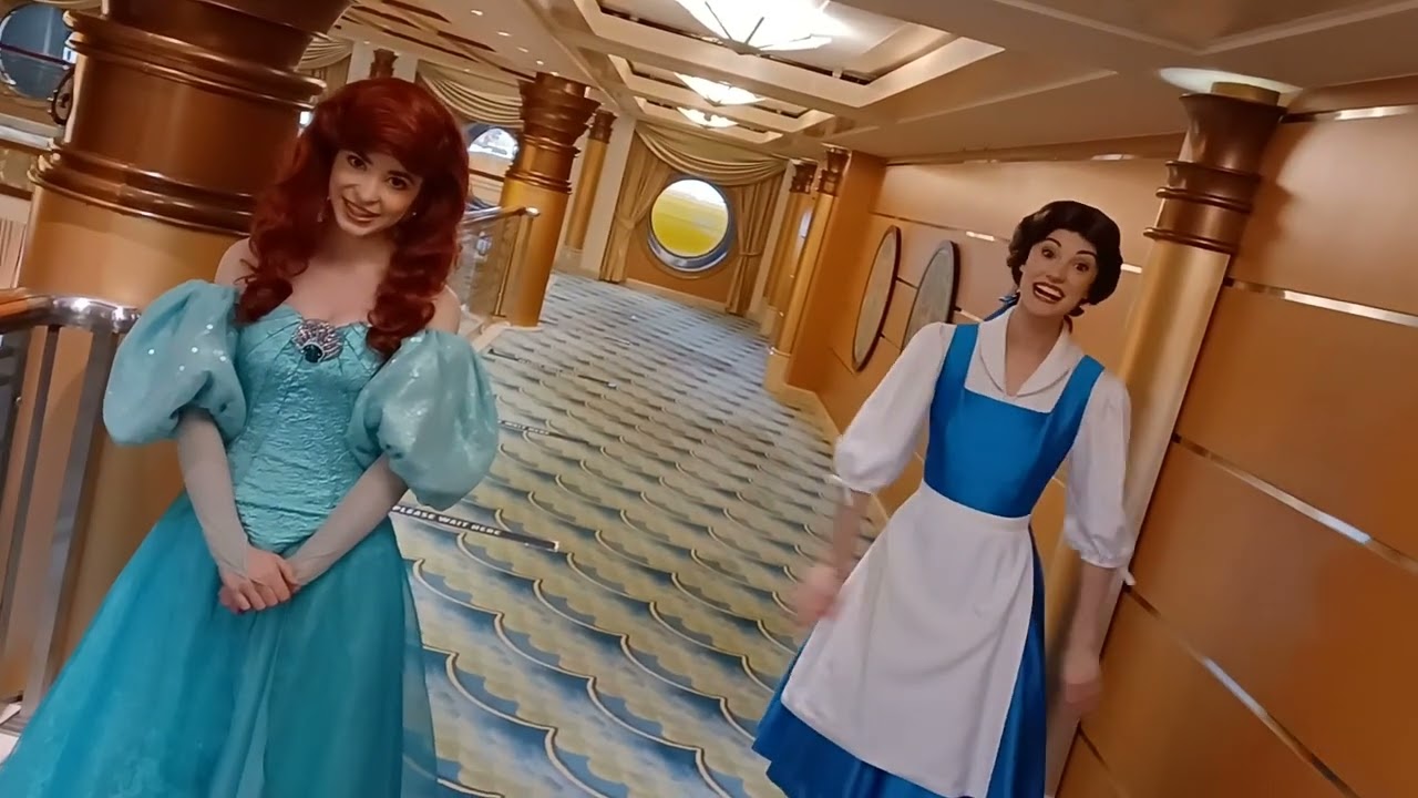 Belle & Princess Ariel Onboard Disney Magic Cruise Ship 🚢 - YouTube