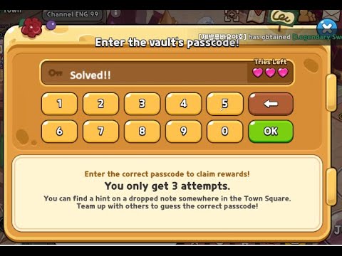 The passcode for the Cheese Vault... KEEPS UPDATING CHECK comments(HB SERVER)| Cookie Run ...