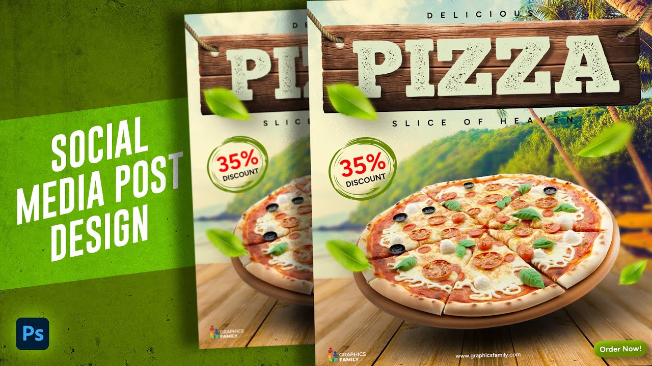 Create an Irresistible Pizza Post Design for Social Media in Photoshop ...