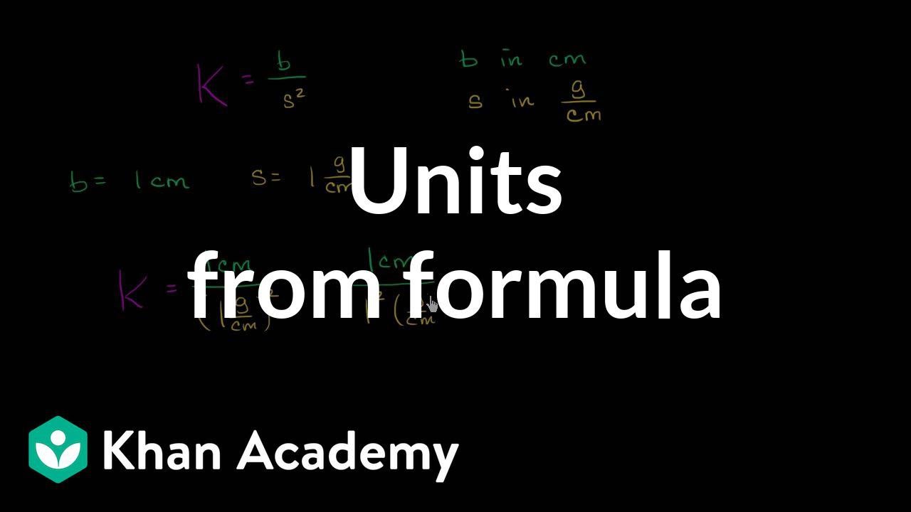 Figuring out units from formula | Introduction to algebra | Algebra I ...
