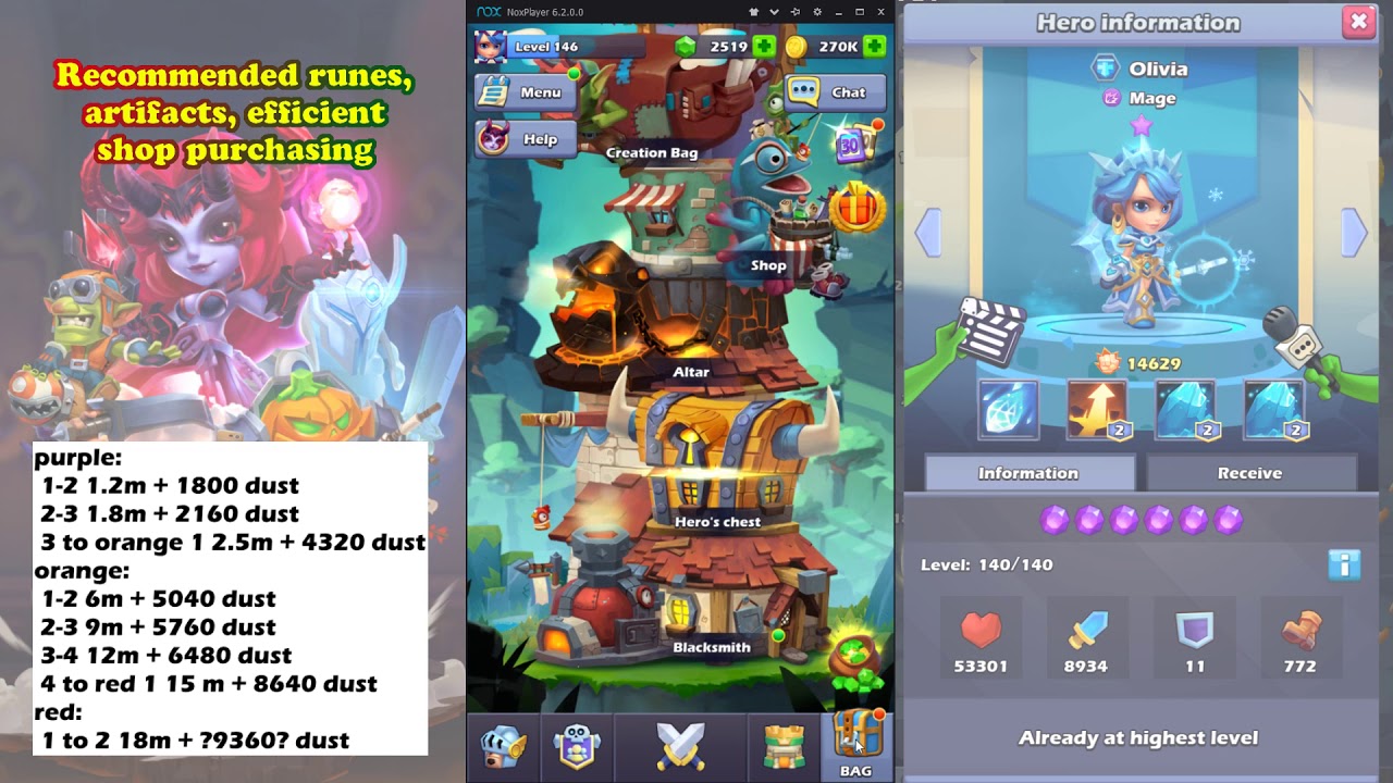 Taptap Heroes - Recommended runes, artifacts, and efficient shop ...