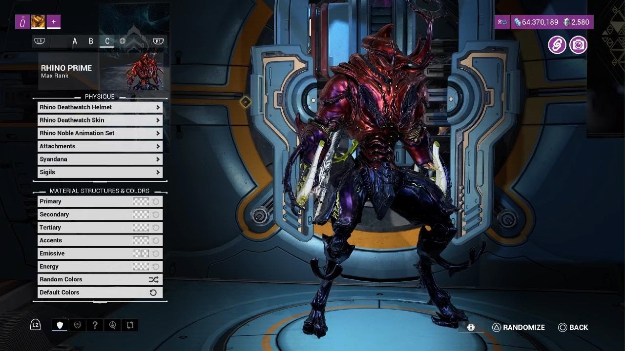 Warframe Rhino Deathwatch Skin showcase - YouTube