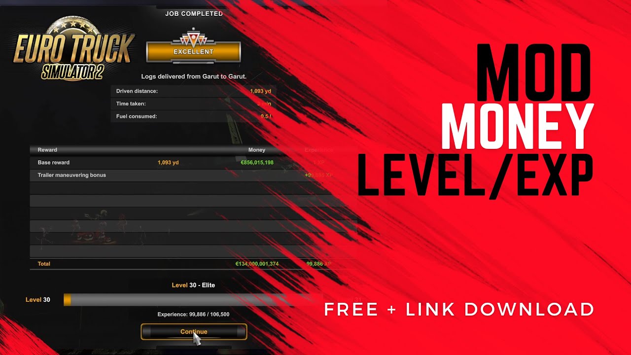 Share Mod Money dan Exp ETS2 v1.23 - v1.34 dan v1.48 Free - YouTube