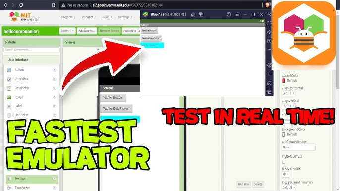 Using App Inventor With The Emulator Youtube