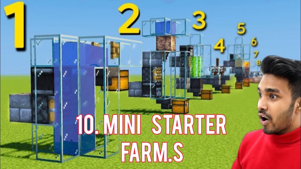 TOP 10 MINI Easy Starter Farms In Minecraft! How to Create Full ...