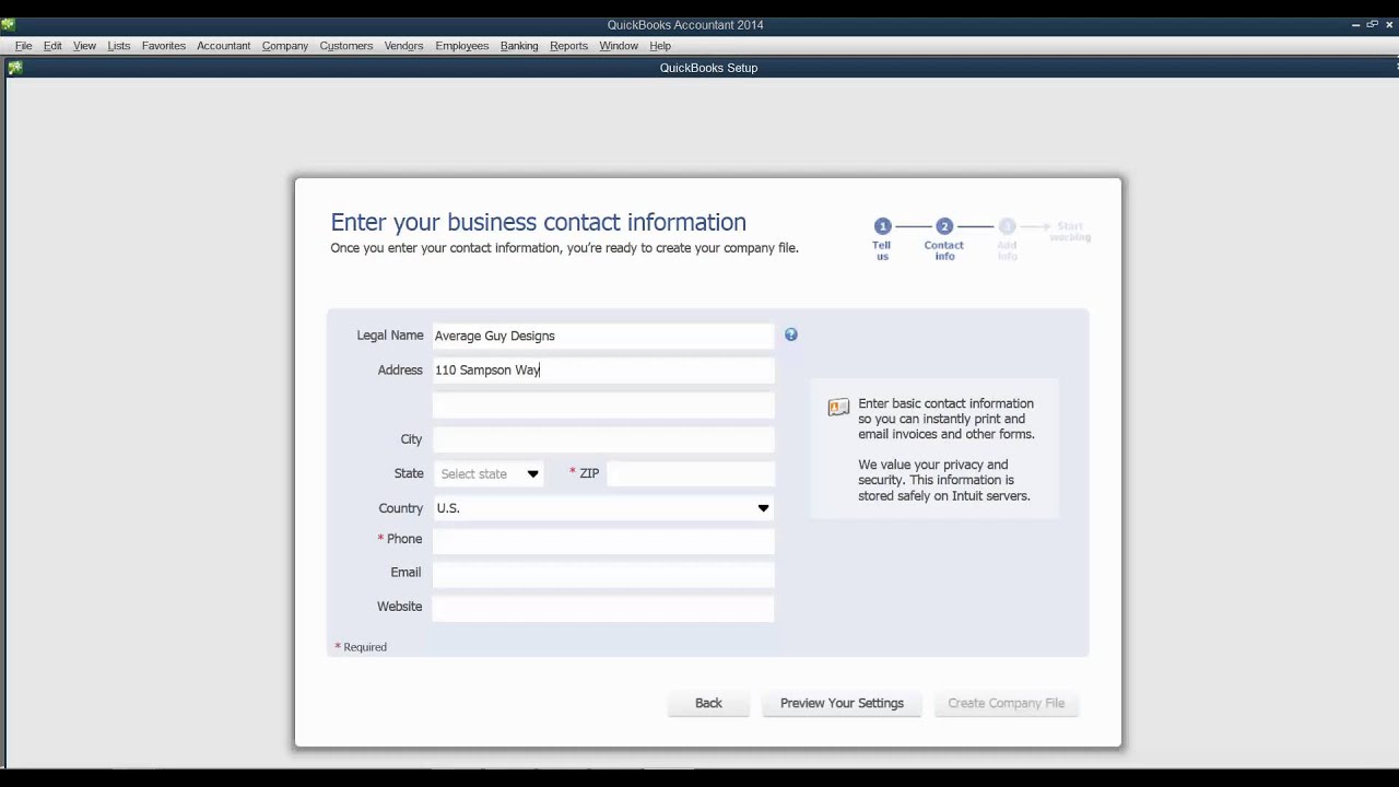 Quickbooks - Create A New Company - Develop Your Skills 2-1 page 42 ...