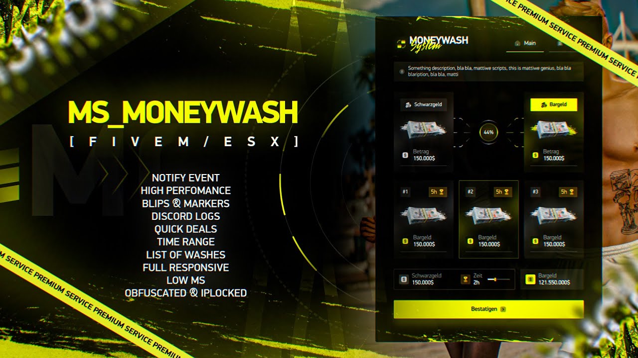 [FiveM - ESX] Moneywash System - ms_moneywash - YouTube