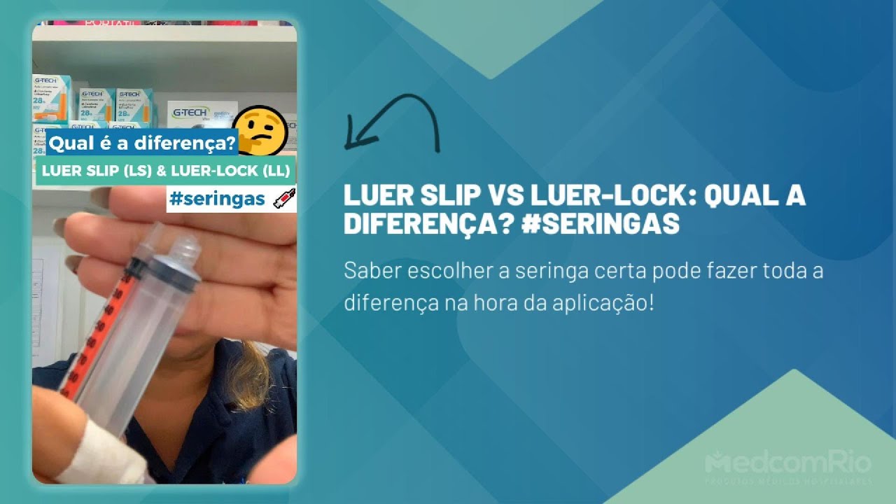 Luer Slip vs Luer-Lock: Qual a Diferença? #Seringas - YouTube