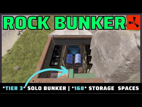 Tier 3 Rock Bunker | Rust Solo Starter Base | Workbench, Lockers, 168 ...