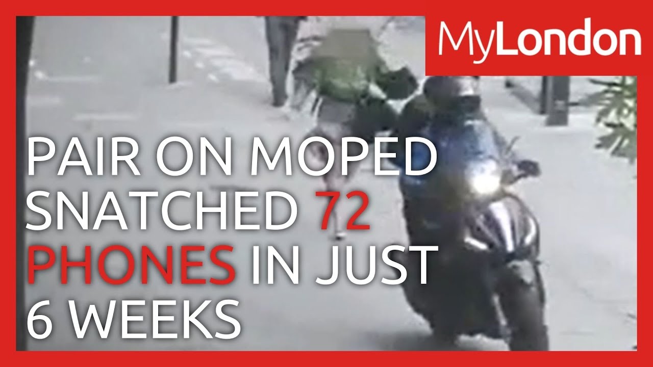 Pair on moped snatched 72 phones from commuters in just 6 weeks - YouTube