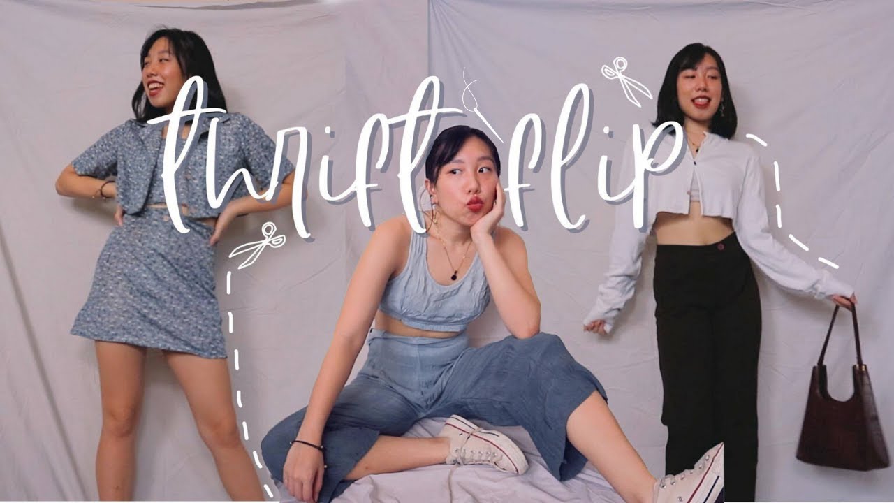 THRIFT FLIP! diy trendy y2k tops & skirts 🧵 (no sewing machine ...