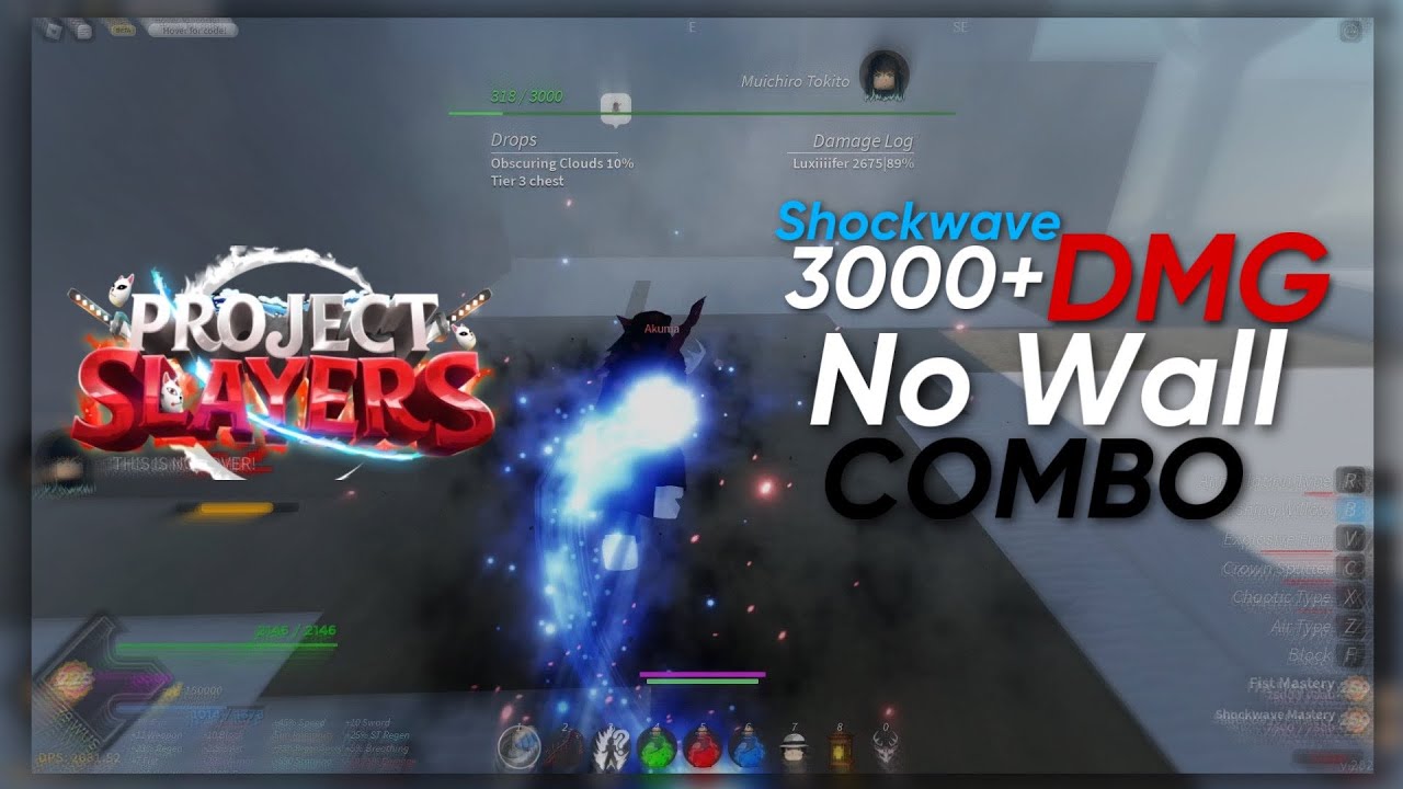 3000+ DMG Shockwave No Wall Combo | Project Slayers - YouTube