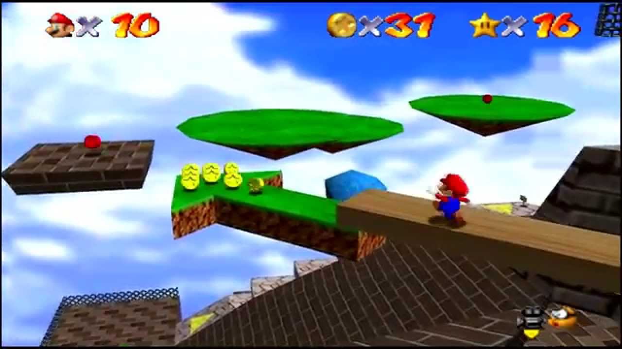 Super Mario 64 (N64) Whomp's Fortress Star #4 Red Coins on the Floating ...