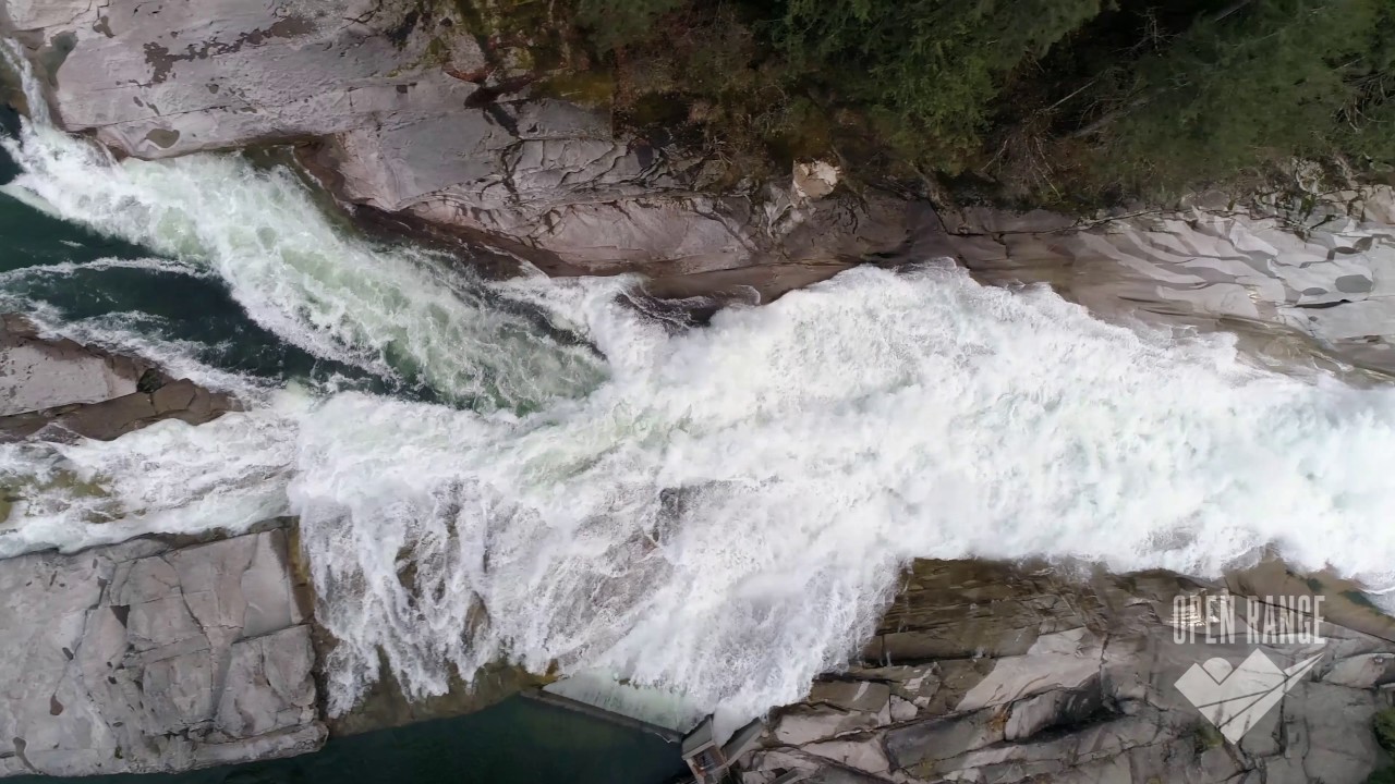 Sunset Falls, WA Waterfall Aerial Stock Footage - YouTube