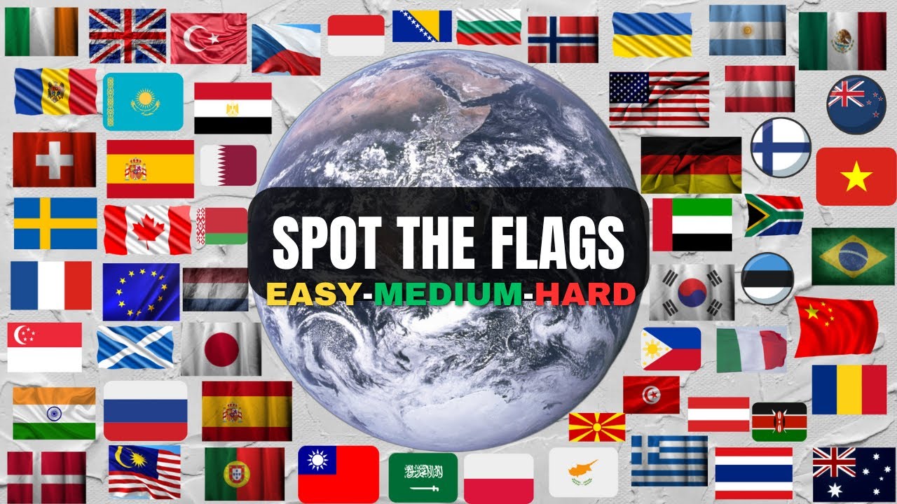 Flags of the World | EASY to HARD | Spot the flags #flagquizz # ...