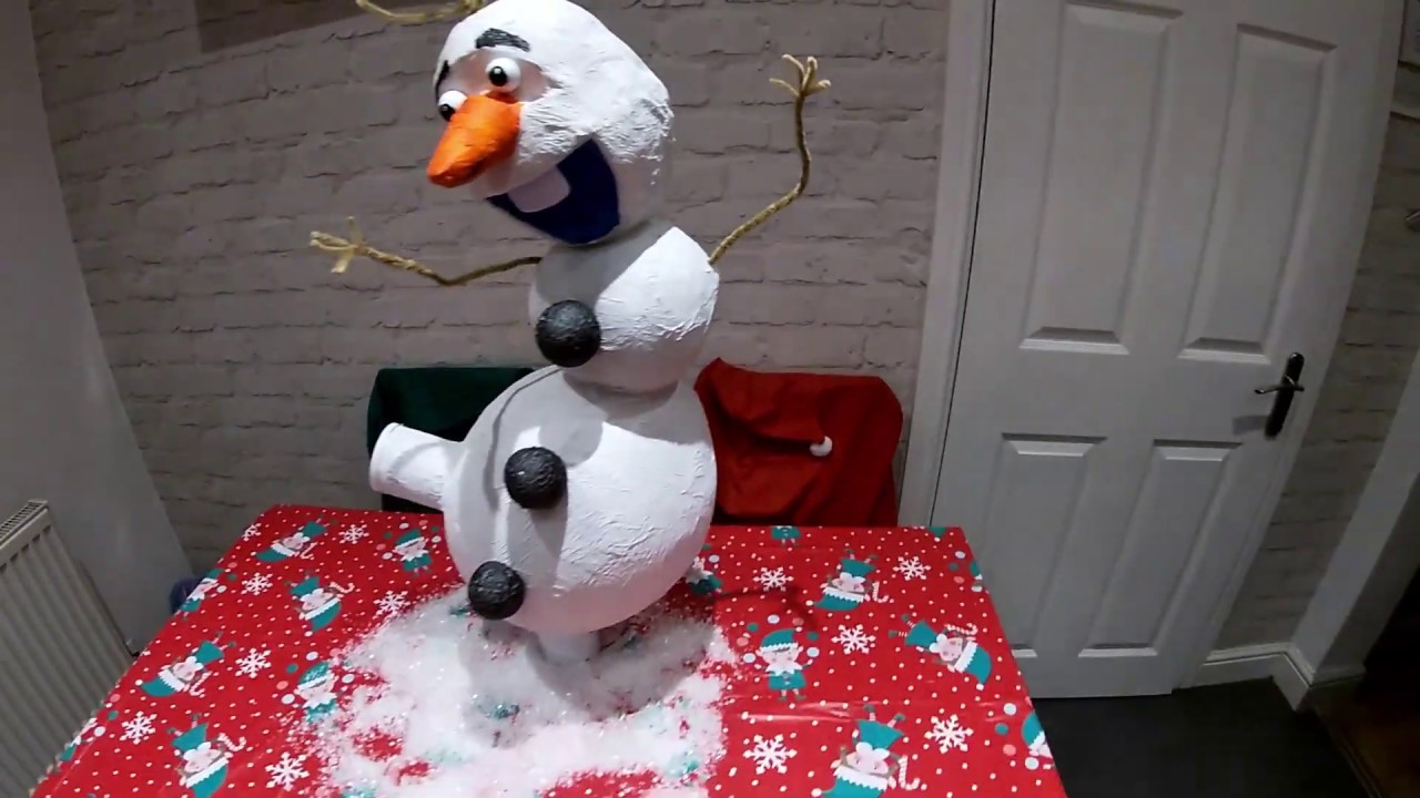 FROZEN OLAF DIY PAPER MACHE SNOWMAN - YouTube