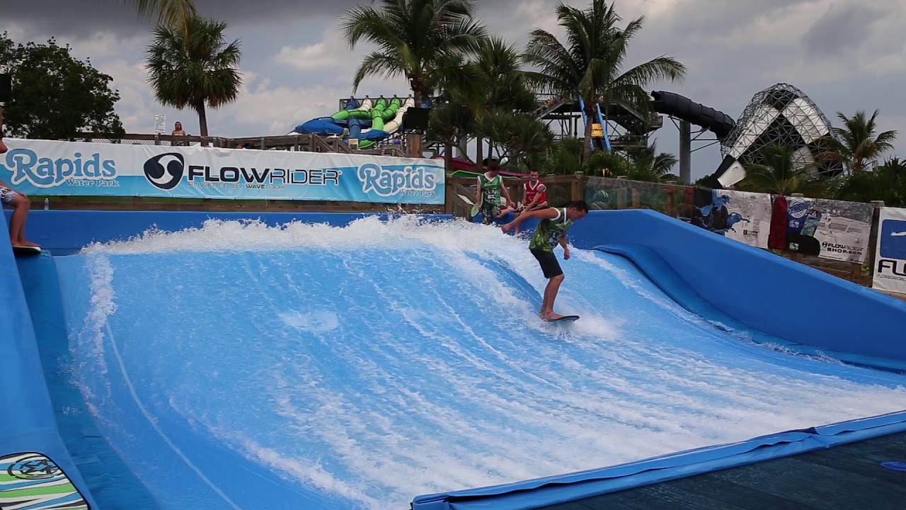 Pro Standup Flowboard on the FlowRider FLOW Tour Chuck, Logan, Cole ...