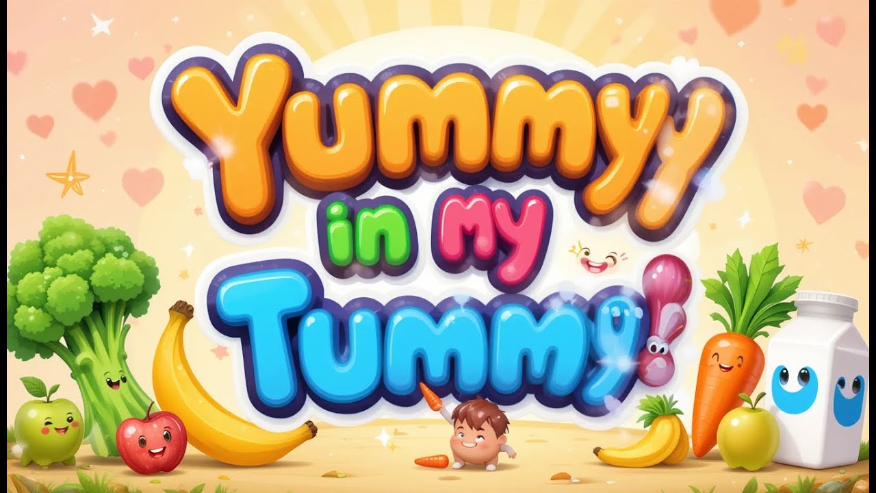 Yummy in My Tummy! | Fun Food Rhymes for Kids 🍎🥦🥛#preschoollearning # ...