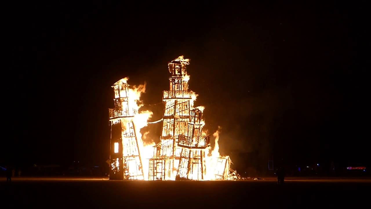 Burning Man 2016 Lighthouse burn video - YouTube