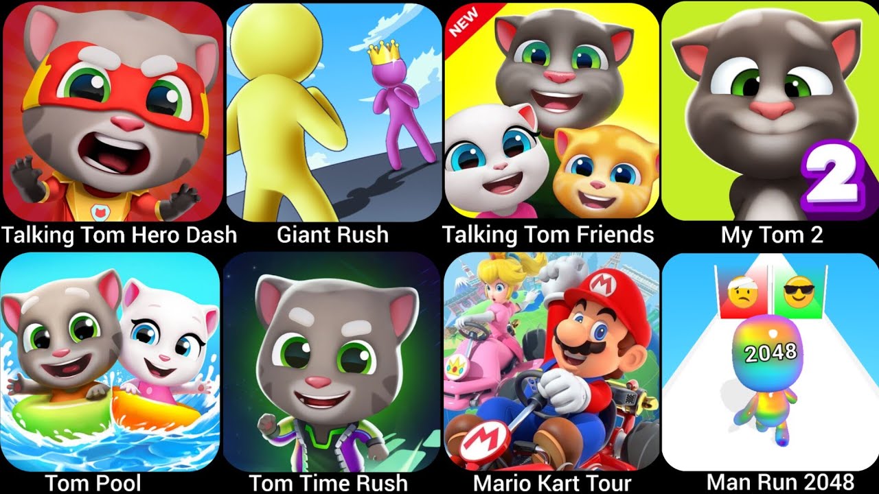 Tom Hero Dash,Mario Kart Tour,Tom Pool,My Tom 2,Tom Time Rush,Tom ...