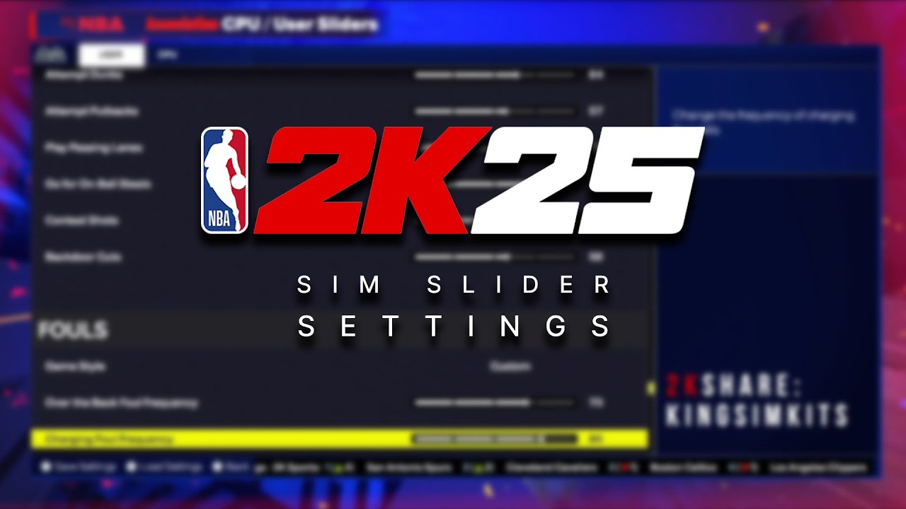 NBA 2K25 | Official SIM Slider Settings - YouTube