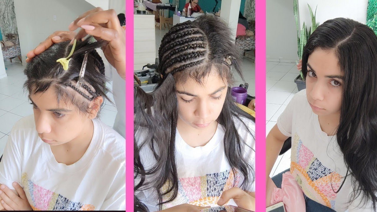 Entrelace com Disfarce (divisão lateral) Cabelo Liso Ondulado - YouTube