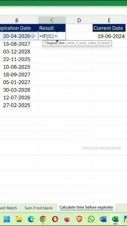 How to calculate Days before Expiration Date in Excel - YouTube
